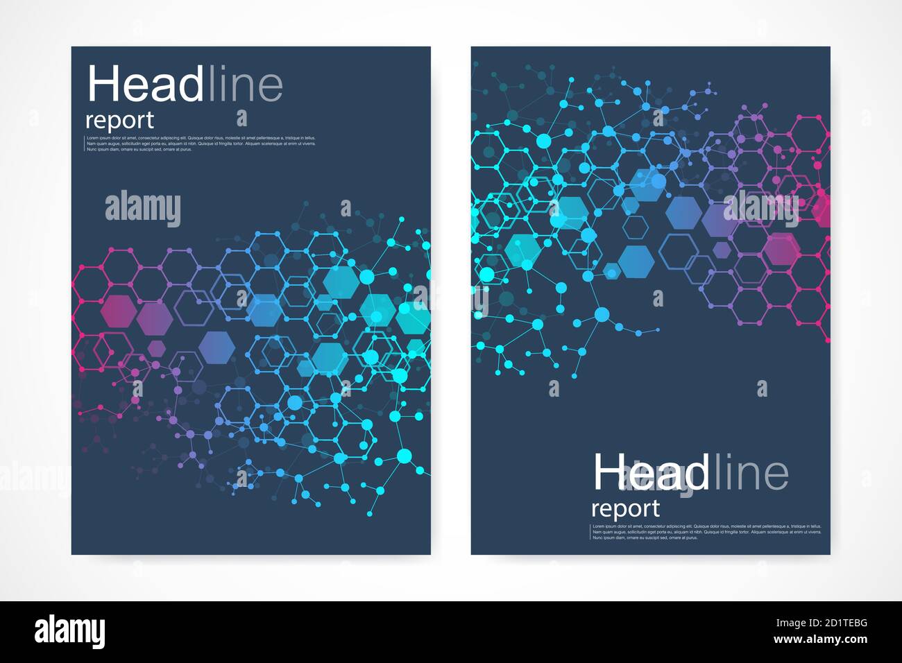 Scientific brochure design template. Vector flyer layout, Molecular ...
