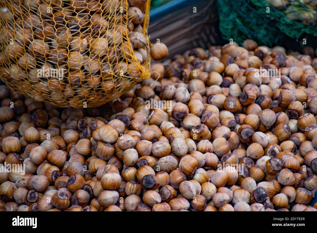 Autumn hazelnuts in basket hi-res stock photography and images - Alamy