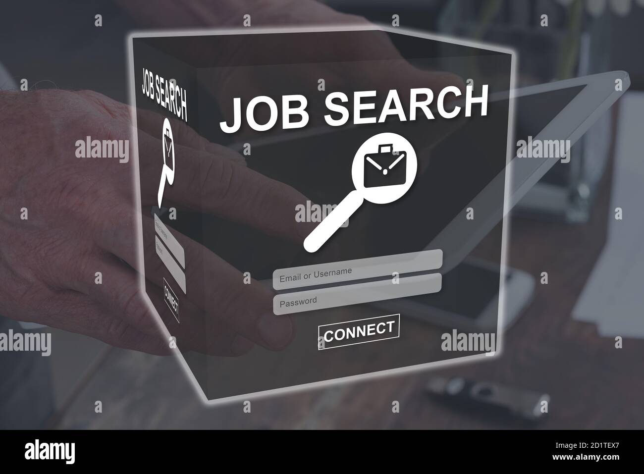 Job search concept illustrated by a picture on background Stock Photo ...