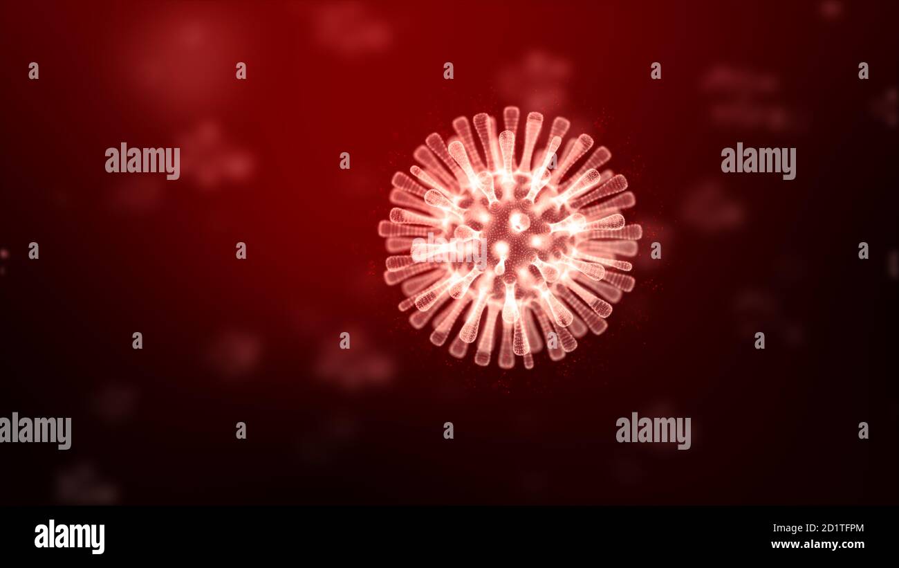 3D Rendering wireframe virus for Covid-19 Coronavirus outbreak concept ...
