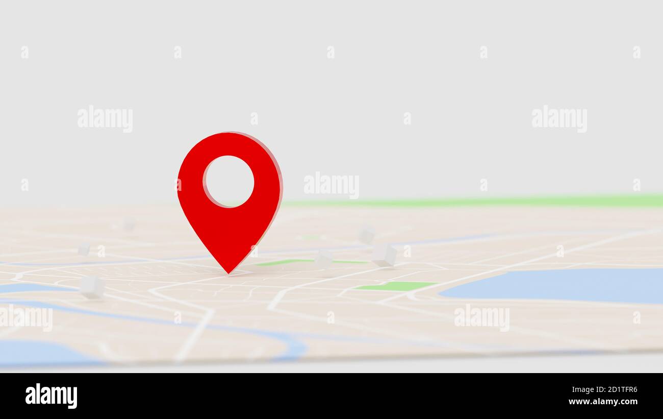 Map 3d illustration city map and pin hi-res stock photography and ...