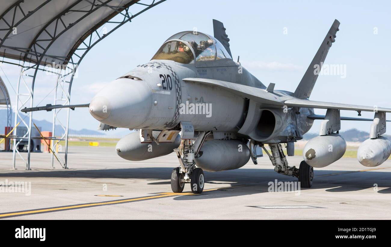 A U.S. Marine Corps F/A-18D Hornet with Marine Fighter Attack Squadron ...