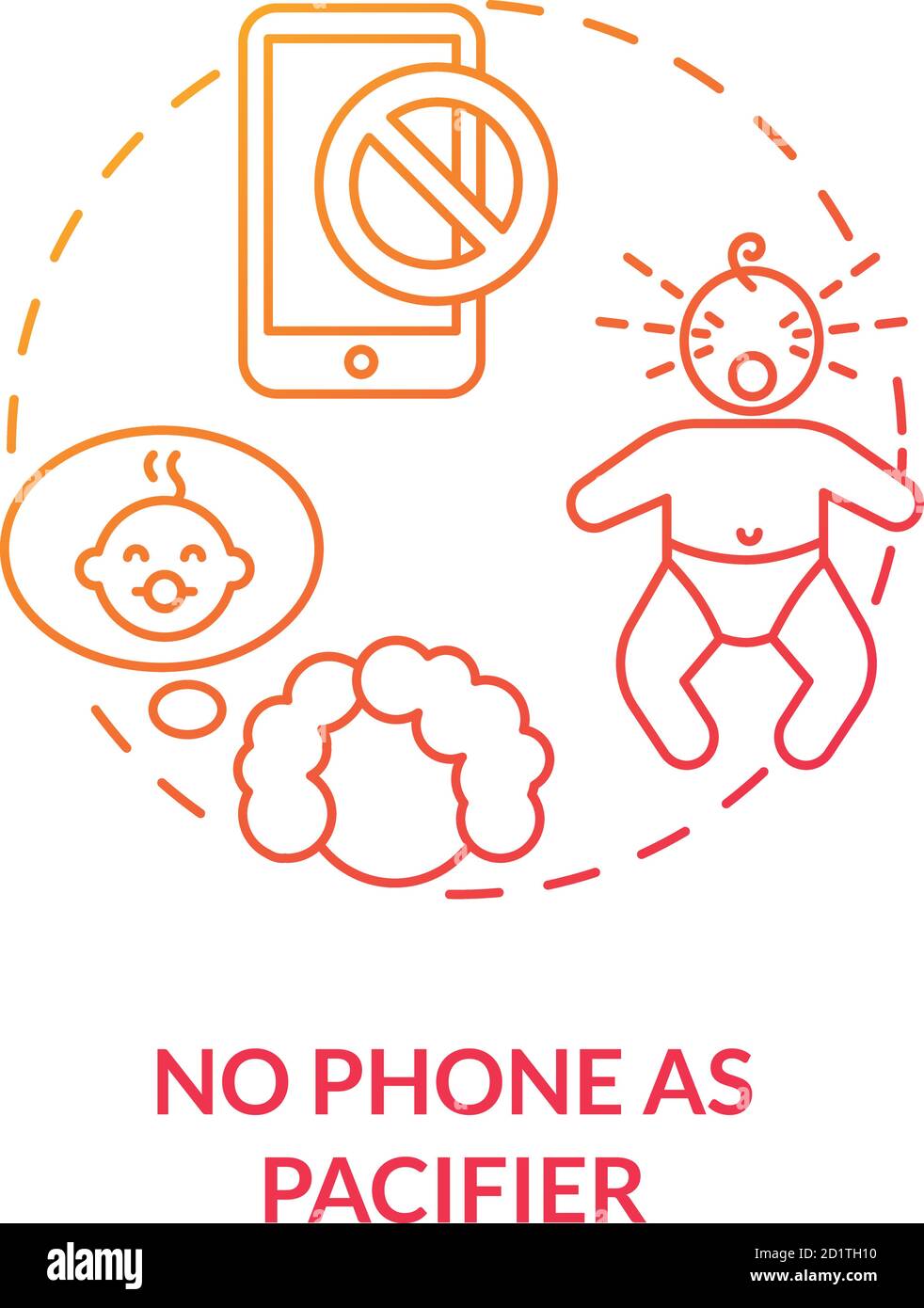 No phone as pacifier concept icon Stock Vector Image & Art - Alamy