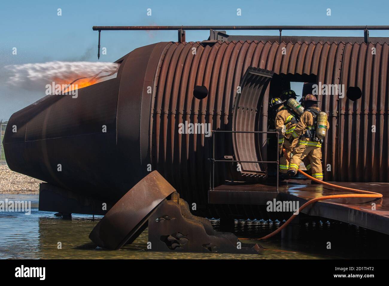 Firefighters from the 436th Civil Engineer Squadron and 177th Civil ...