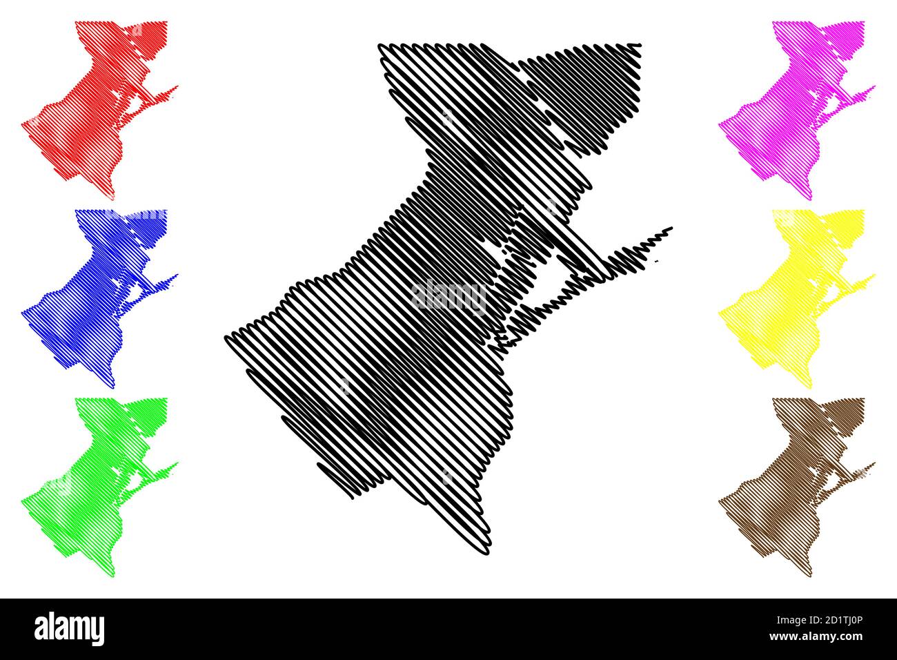 Portmore City (Jamaica island) map vector illustration, scribble sketch ...