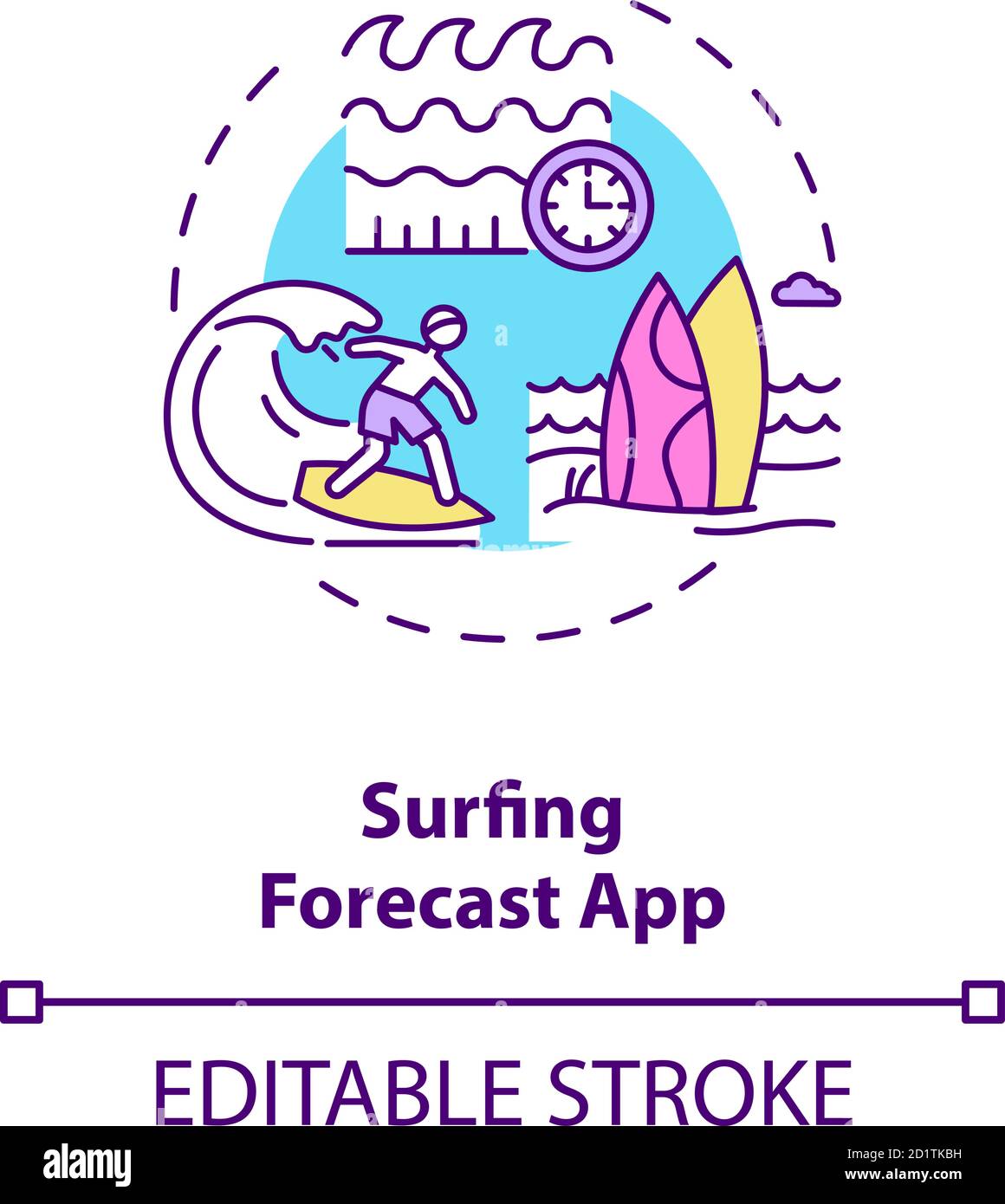 Surfing forecast app concept icon Stock Vector Image & Art - Alamy