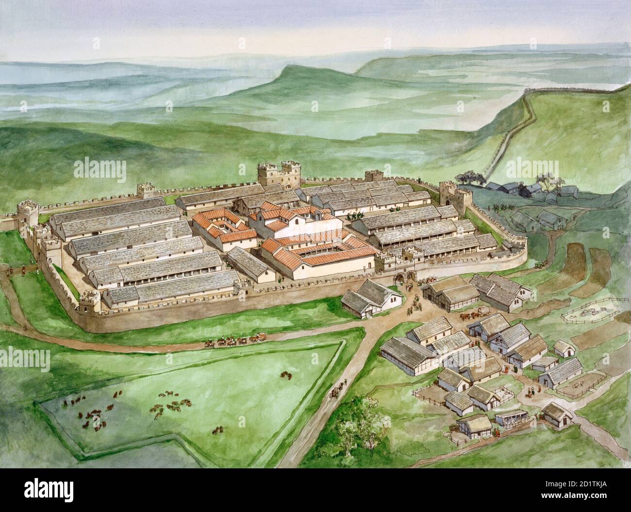 Hadrians wall reconstruction hi-res stock photography and images - Alamy