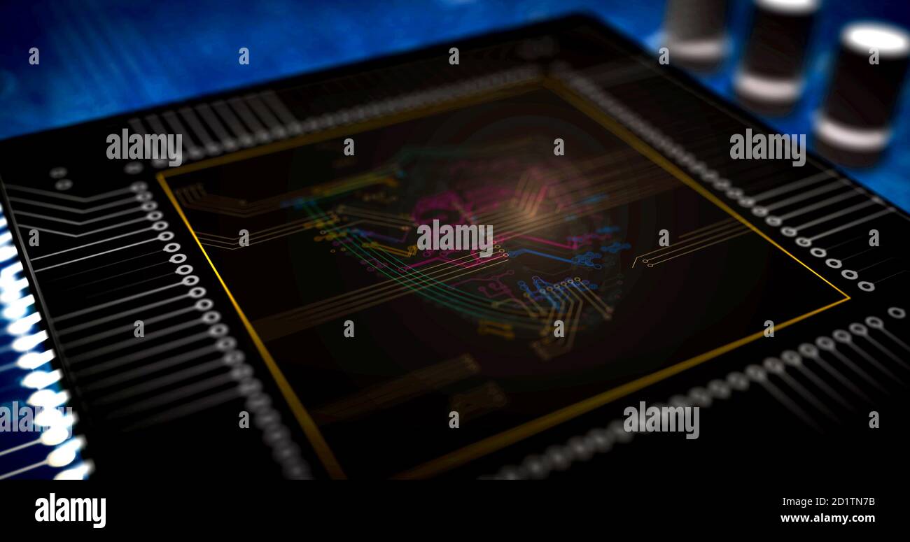 Cyber security with shield symbol futuristic hologram 3D rendering ...