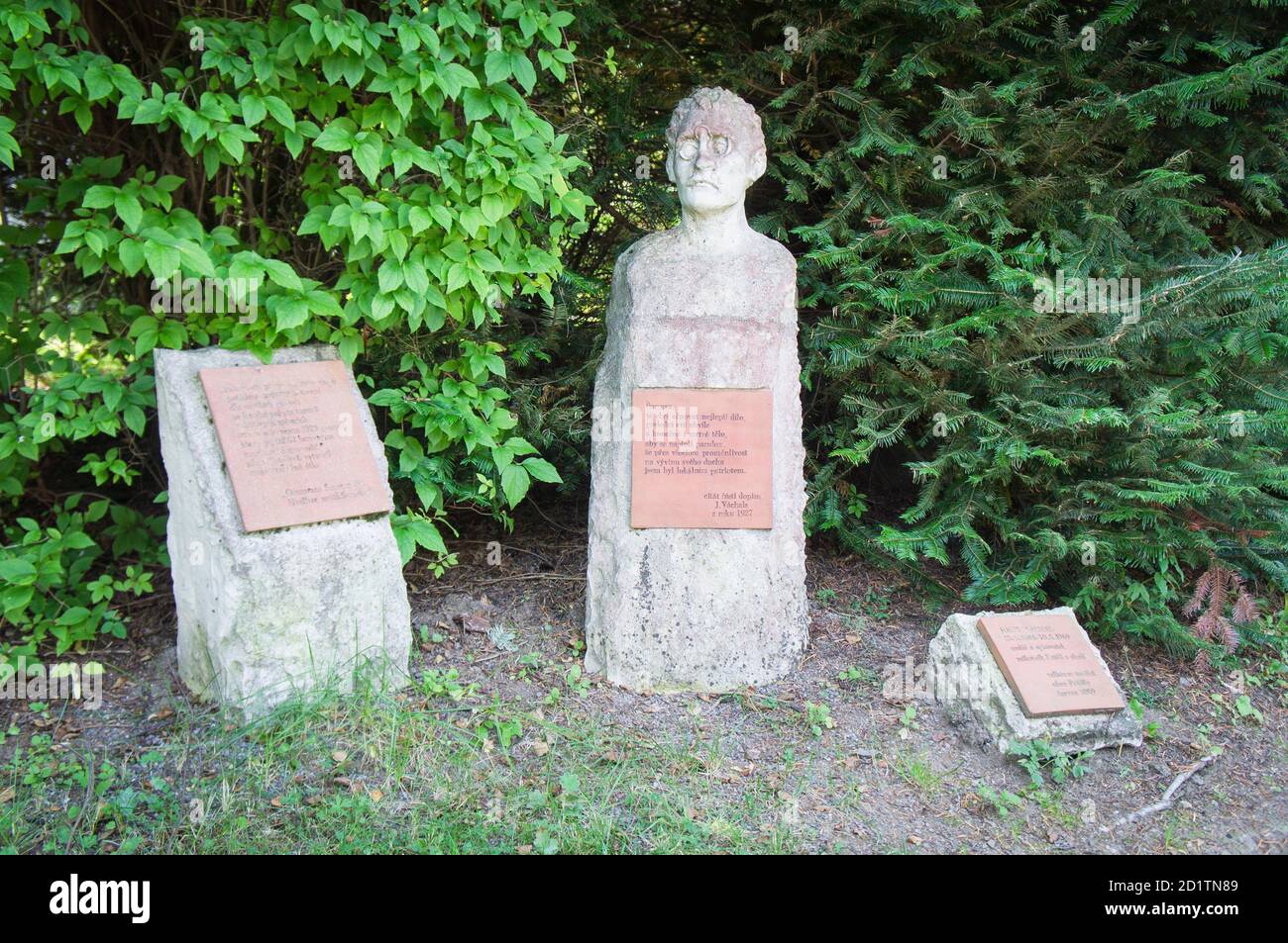 The bust and memorial plaque to Josef Vachal, painter and author, in ...