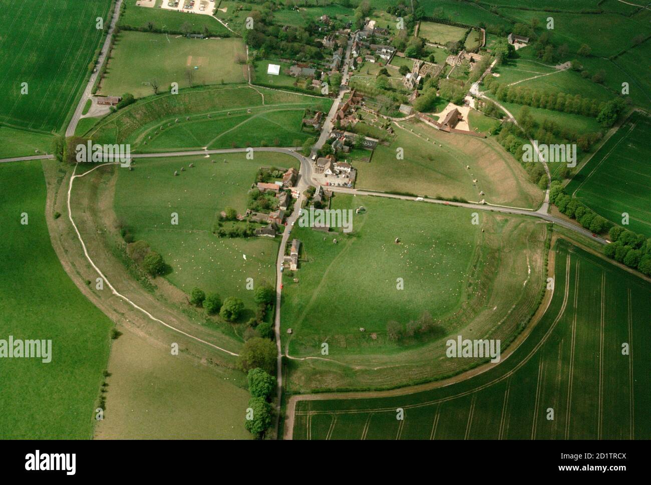 AVEBURY STONE CIRCLE, Wiltshire. Aerial view Stock Photo - Alamy