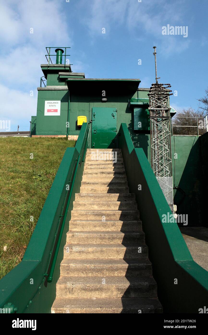 YORK COLD WAR BUNKER, North Yorkshire. Exterior view up the steps ...