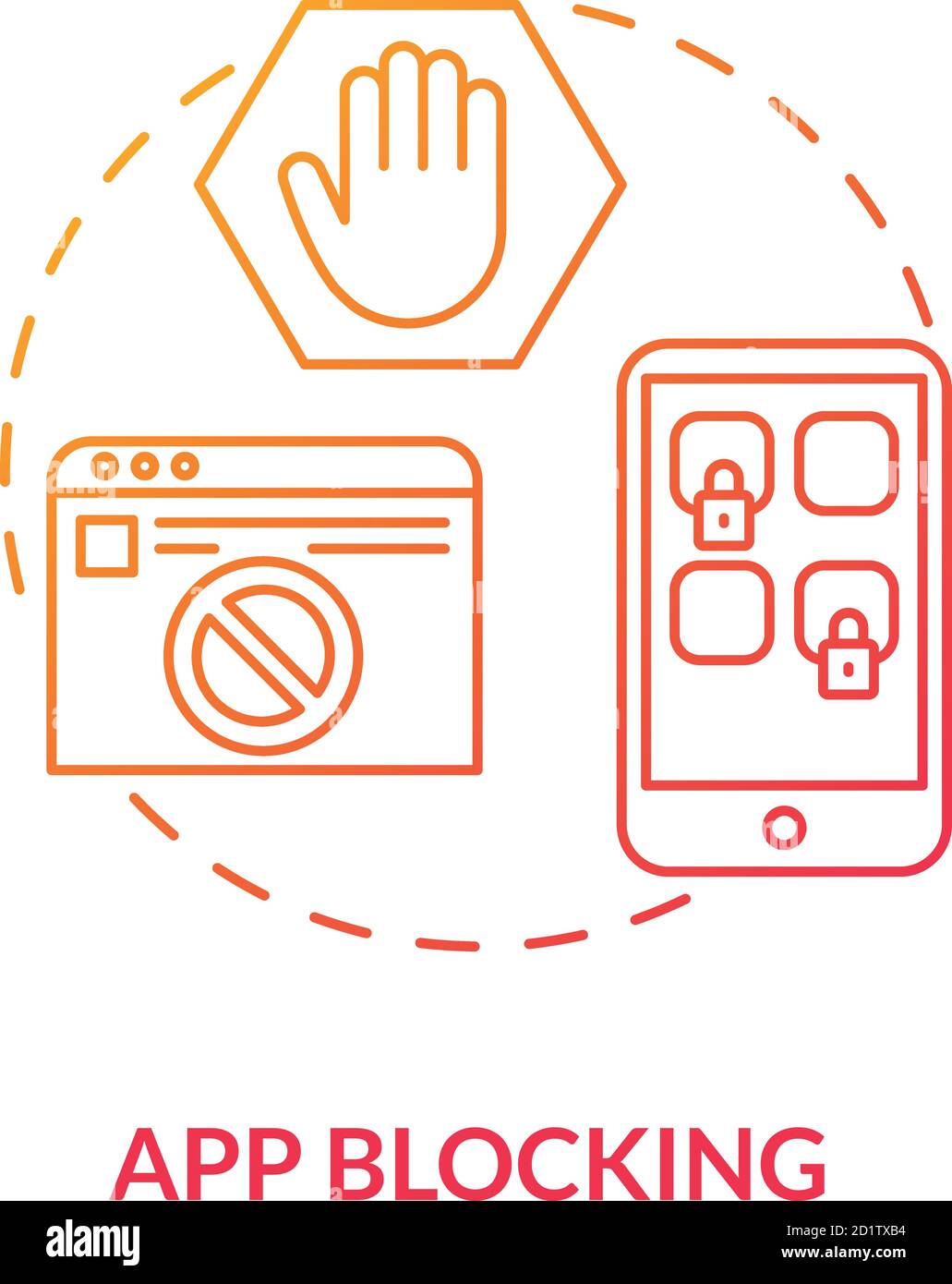 App blocking concept icon Stock Vector Image & Art - Alamy