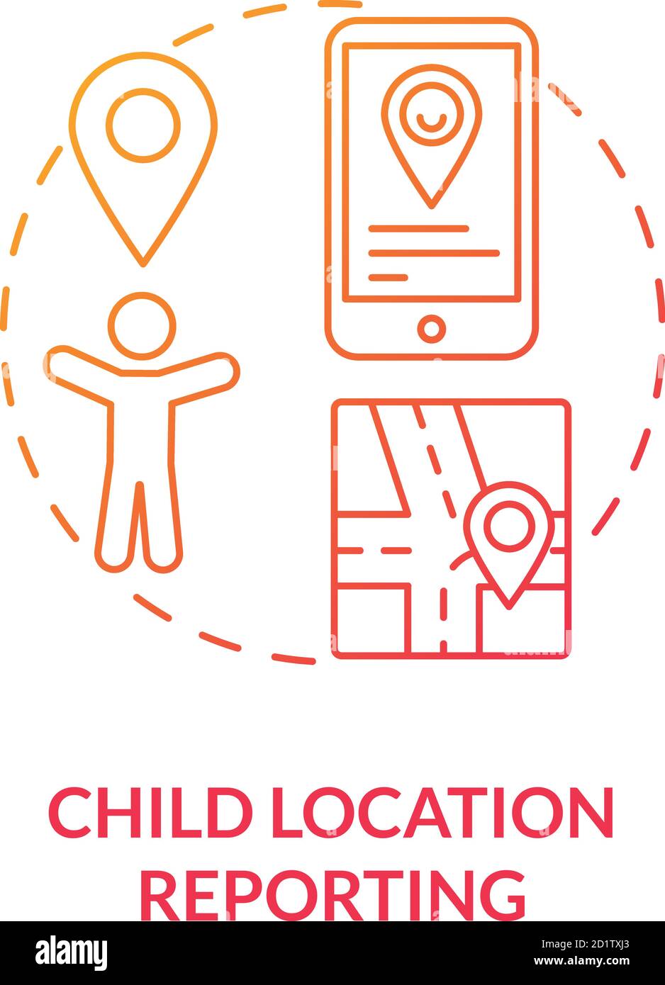 Child location reporting concept icon Stock Vector Image & Art - Alamy