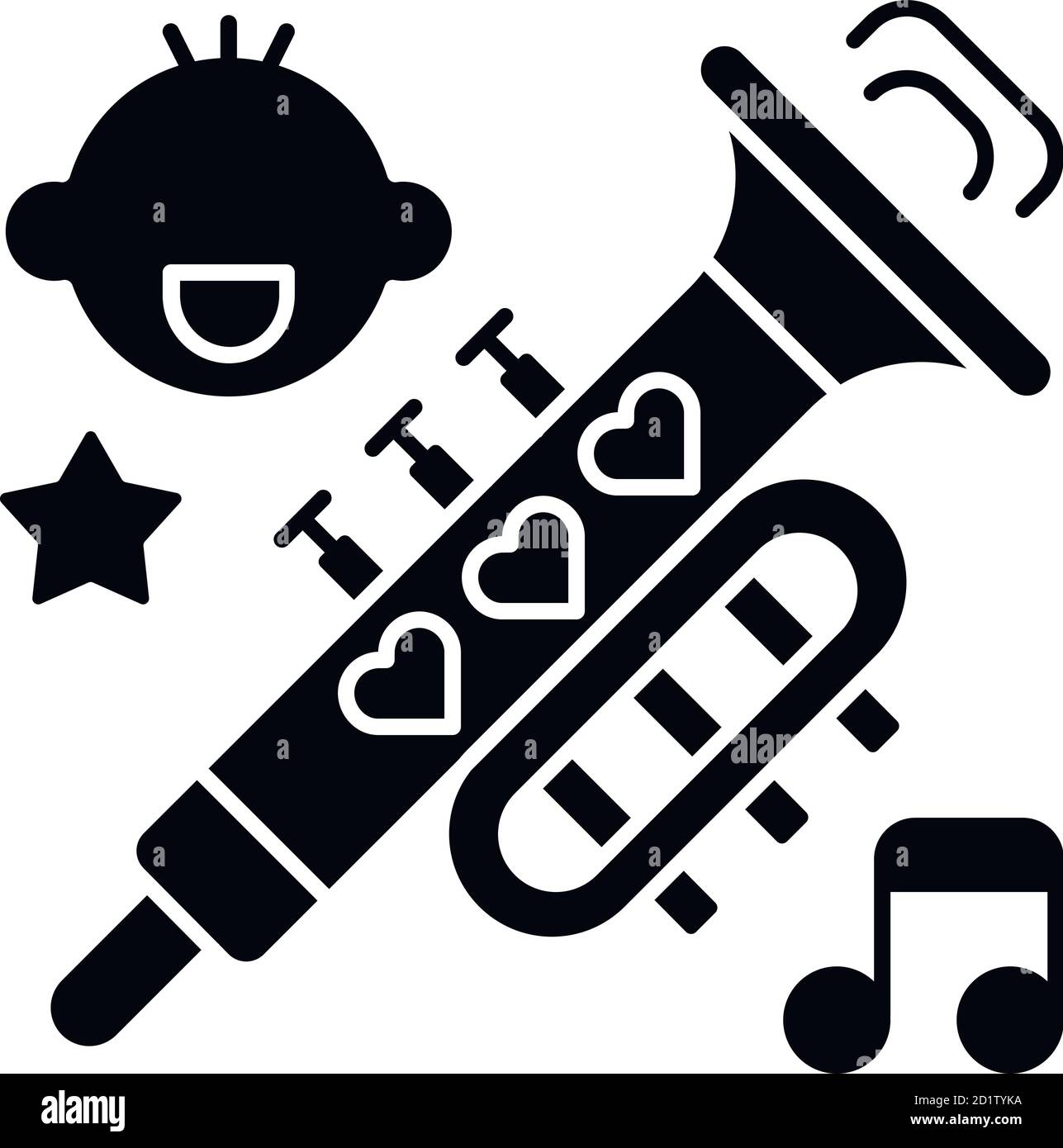 Kid music black glyph icon Stock Vector Image & Art - Alamy