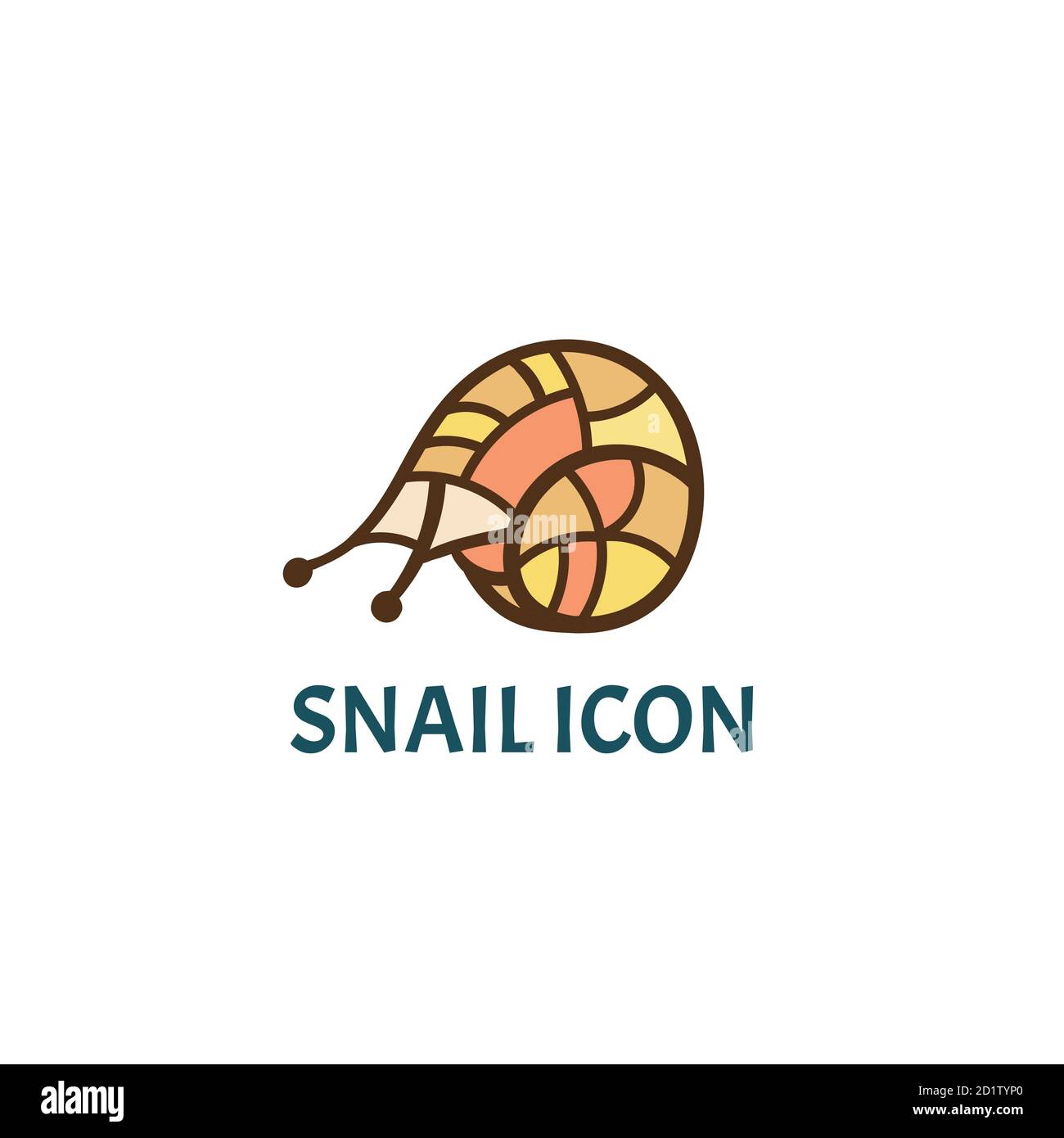 Snail logo template. Colorful snail icon on a white background. Vector ...