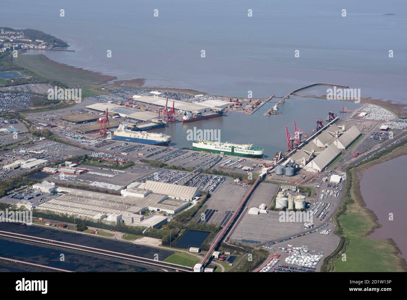 The Royal Portbury Dock and Environs, Bristol, 2018, UK. Aerial view ...