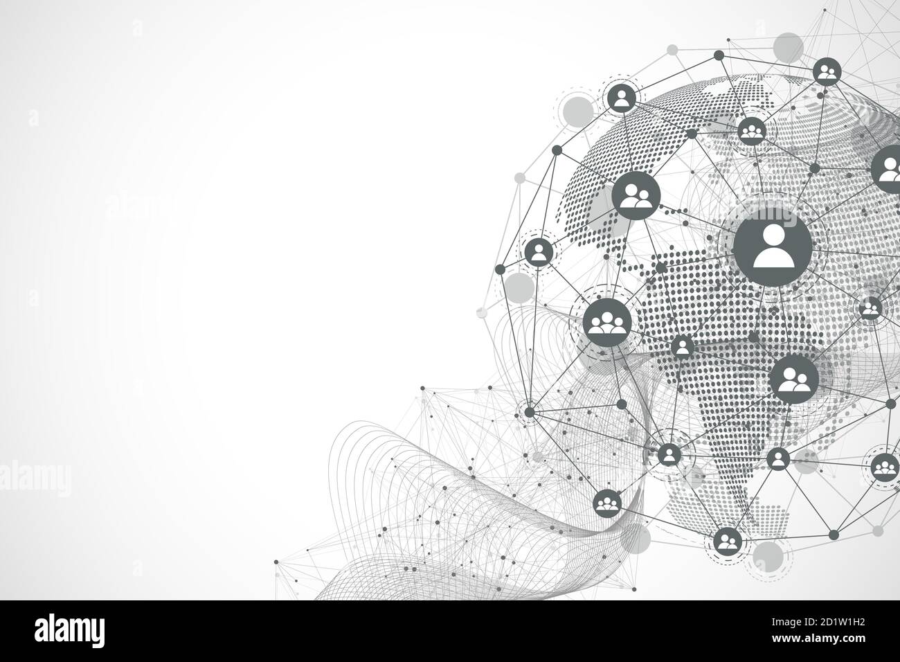 Global network connection. World map point and line composition concept ...