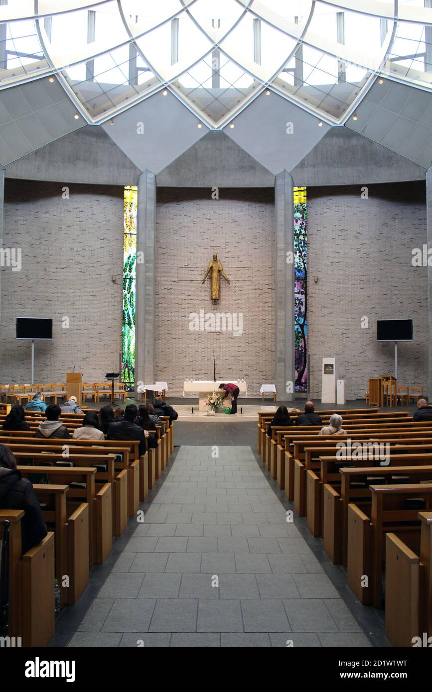 Main altar of Saint Ignatius Catholic Church, Kojimachi, Tokyo. Taken ...