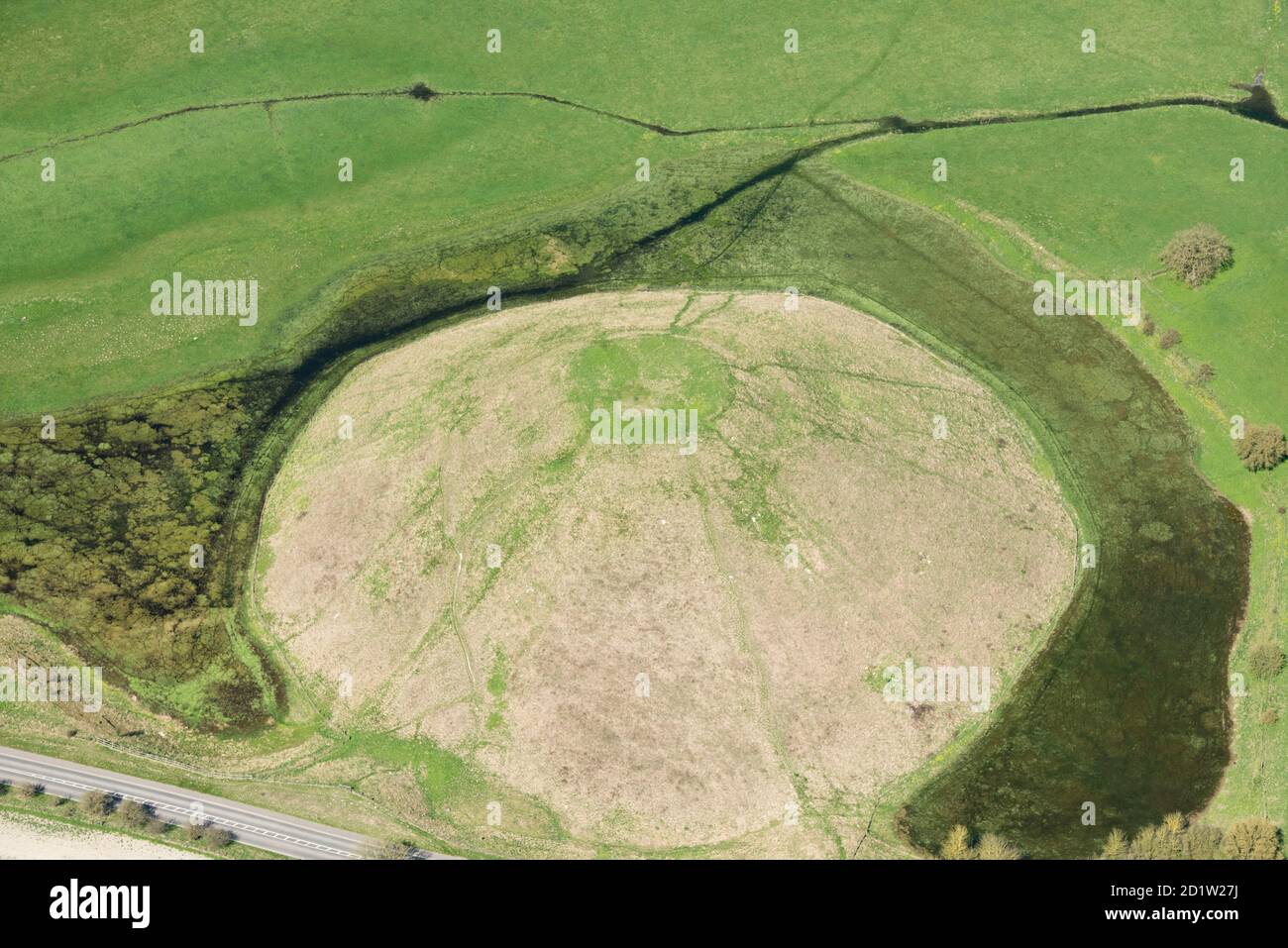 Silbury Hill, a large late Neolithic monumental mound, near Avebury ...