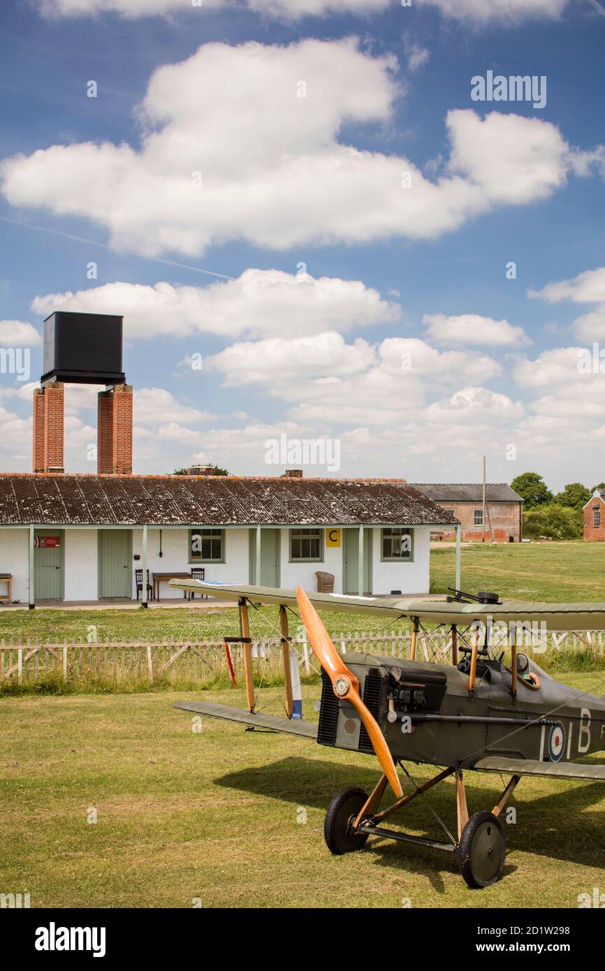 General view of the airfield site from the south-east, with a replica ...