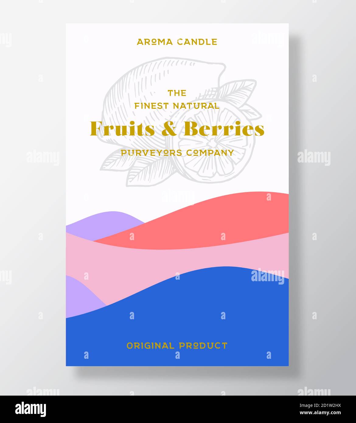 Aroma candle vector label template. Fruits and berries scent from local ...