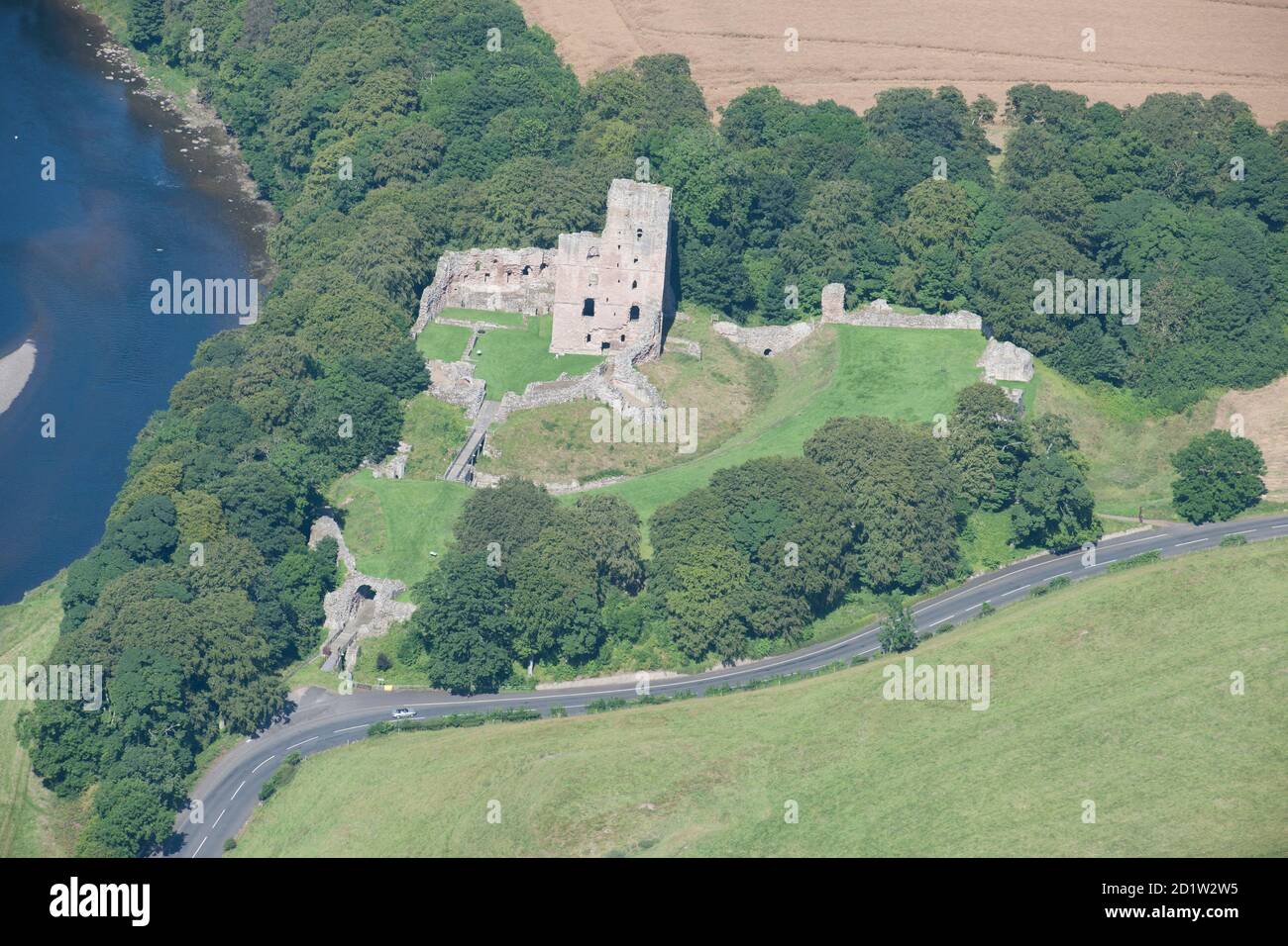 Norham castle aerial hi-res stock photography and images - Alamy