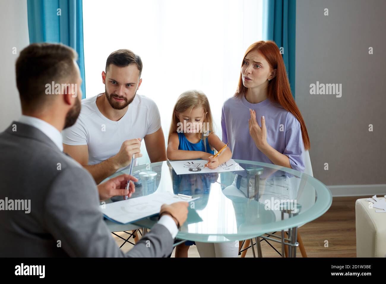 professional psychologist support young married family with daughter ...