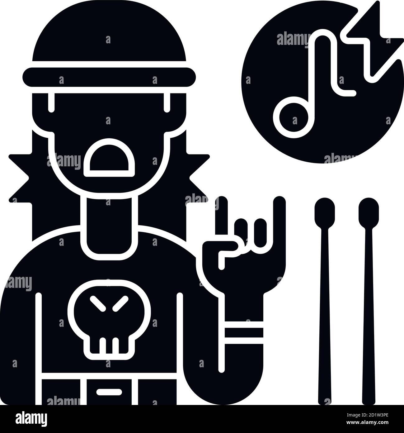 Rock band icon simple Black and White Stock Photos & Images - Alamy