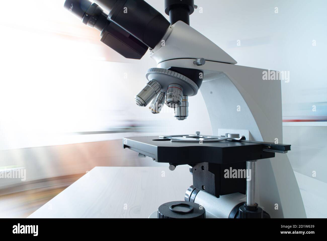 laboratory, microscope for chemistry biology test samples, examining ...