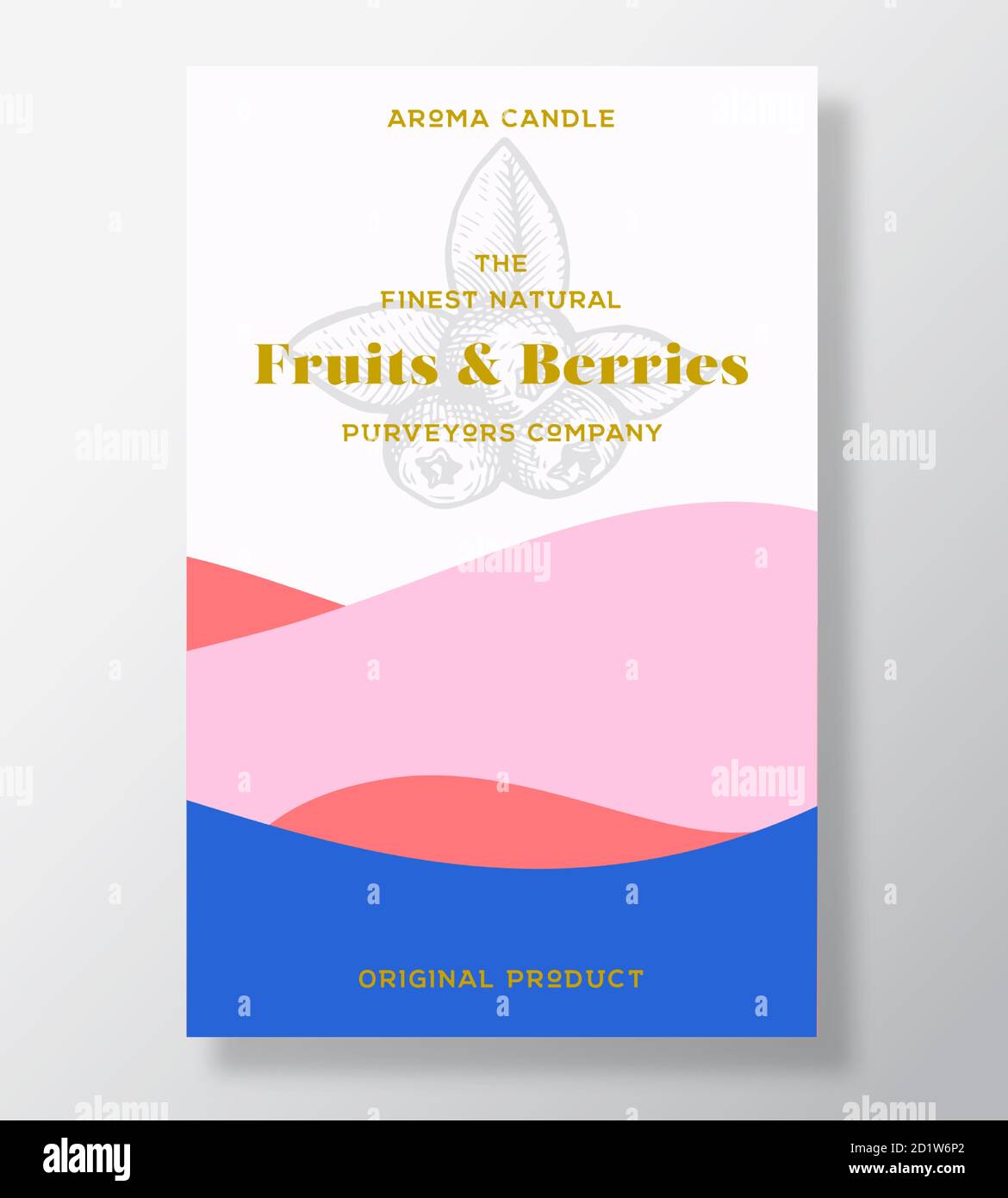 Aroma candle vector label template. Fruits and berries scent from local ...