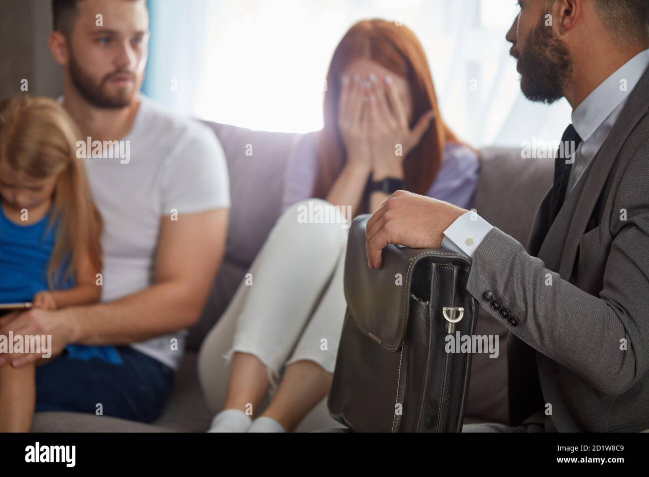 professional psychologist support young married family with daughter ...