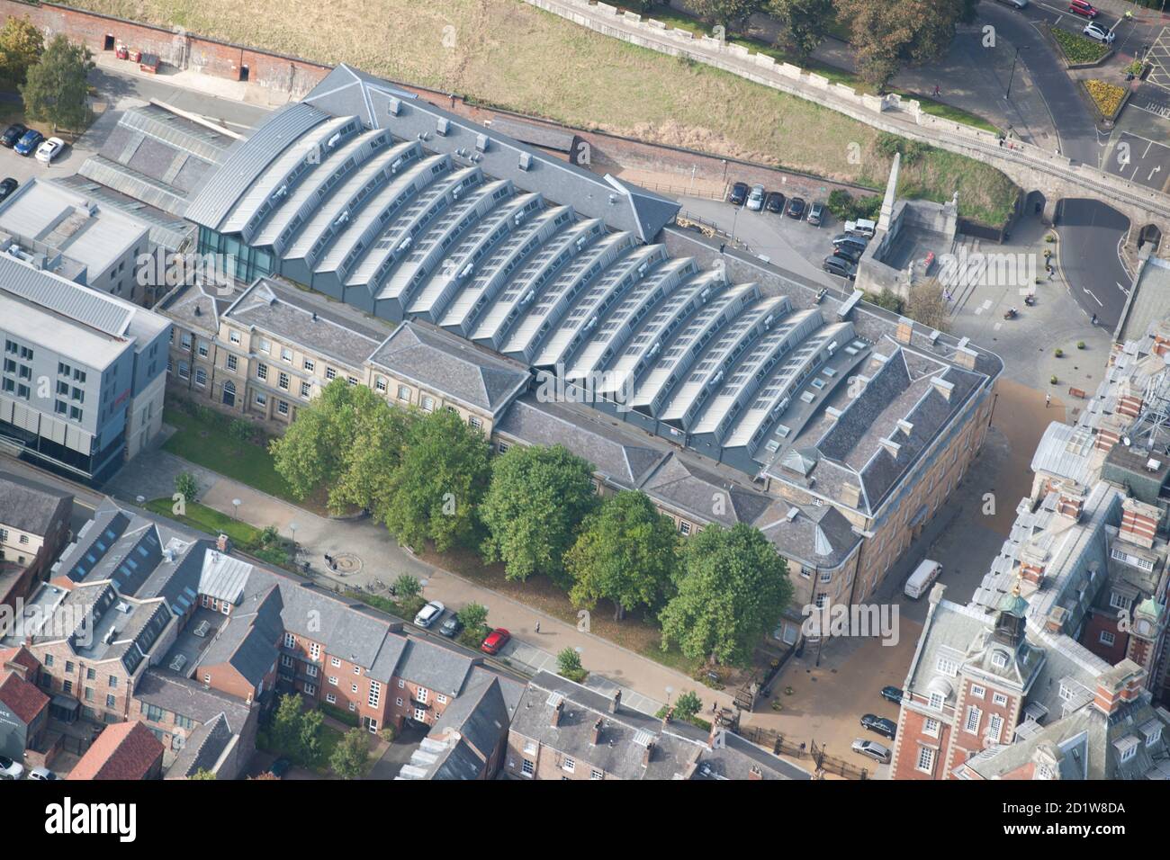 Old Station and former station hotel, York. Aerial view Stock Photo - Alamy