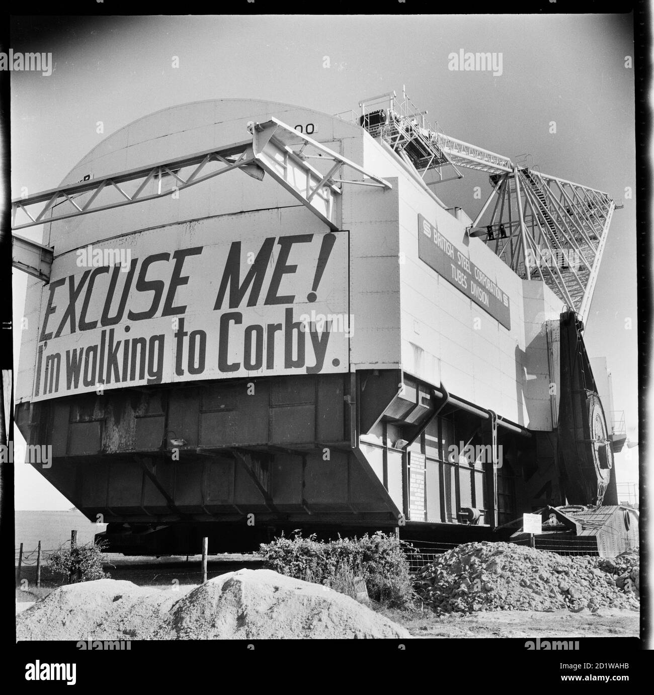 Rutland. The dragline excavator known as Sundew bearing the message ...