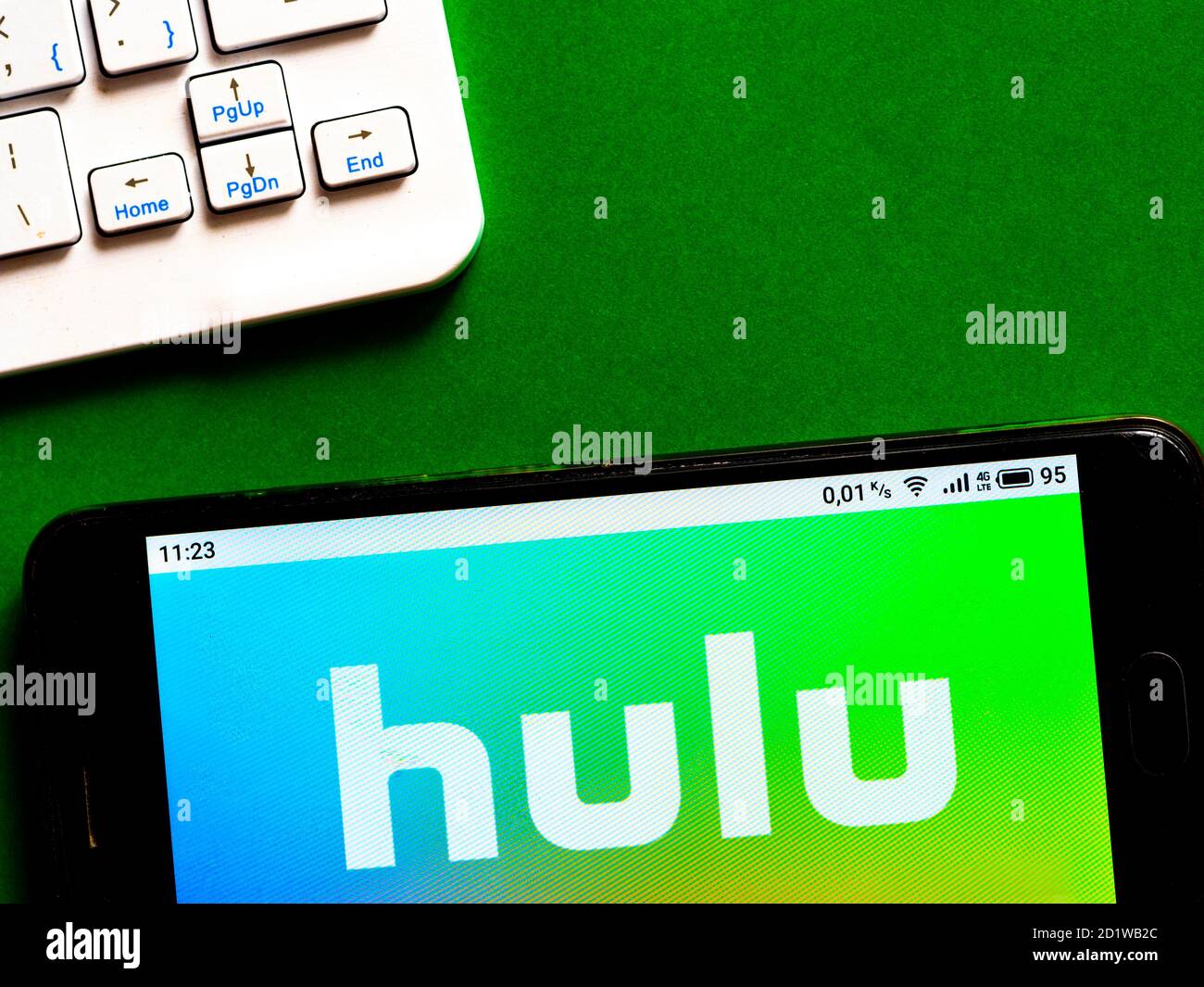 In this photo illustration a Hulu: Stream movies & TV shows appliance ...