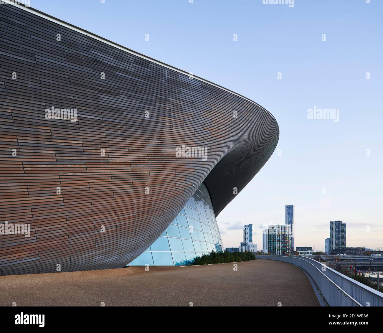 Exterior of the London Aquatics Centre, Queen Elizabeth Olympic Park ...