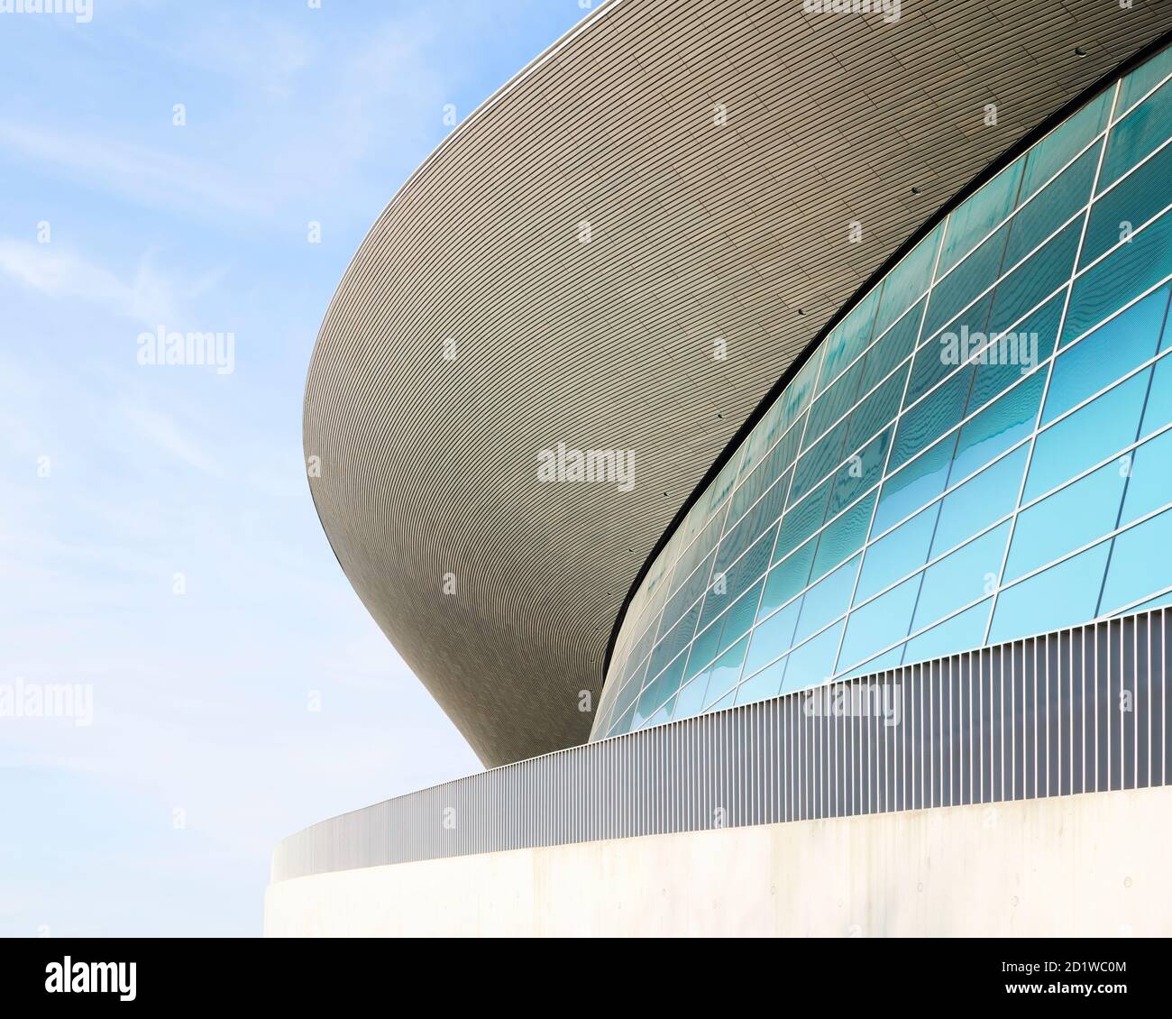 Exterior of the London Aquatics Centre, Queen Elizabeth Olympic Park ...