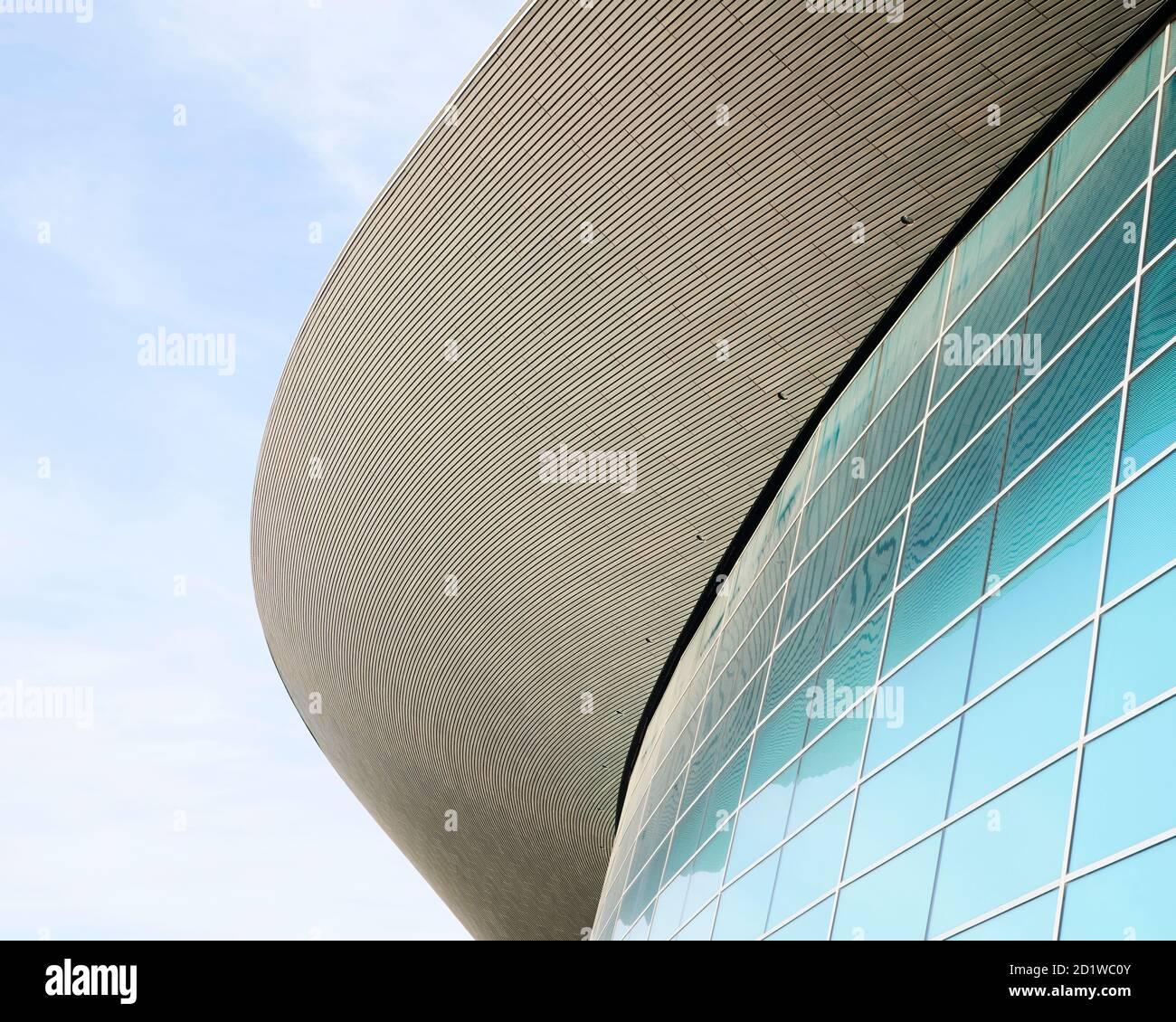 Exterior of the London Aquatics Centre, Queen Elizabeth Olympic Park ...