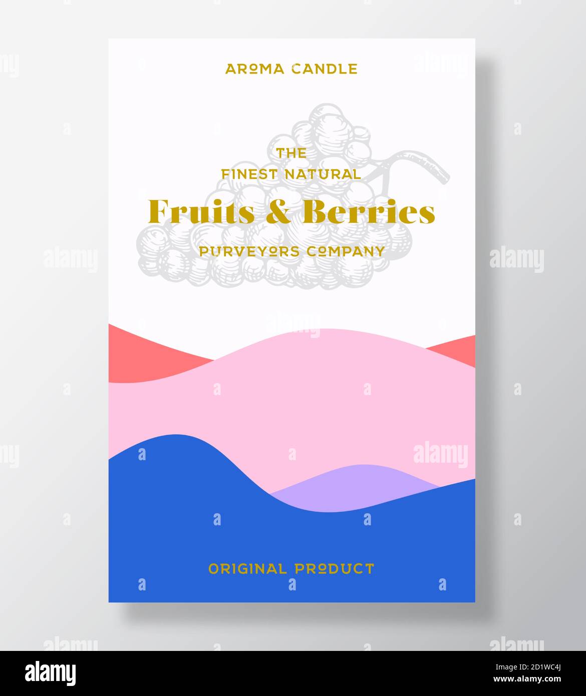 Aroma candle vector label template. Fruits and berries scent from local ...
