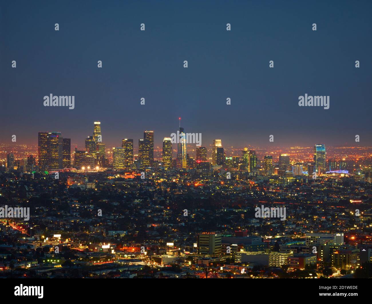Cityscape of Los Angeles, California, USA at night Stock Photo - Alamy