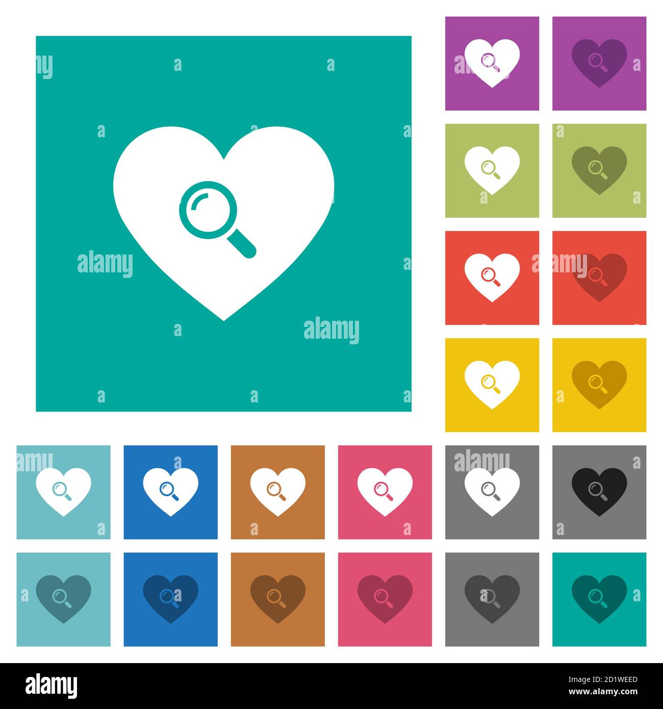 Dating multi colored flat icons on plain square backgrounds. Included ...