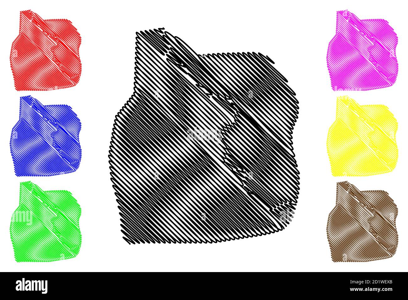 Spanish Town City (Jamaica island) map vector illustration, scribble ...