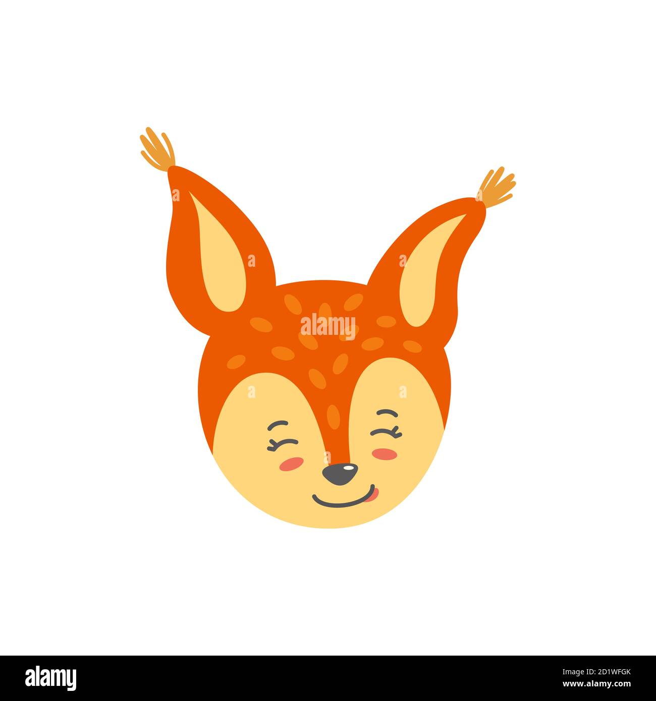 Squirrel head as cheerful emoji. Happy emoticon. Vector illustration of ...