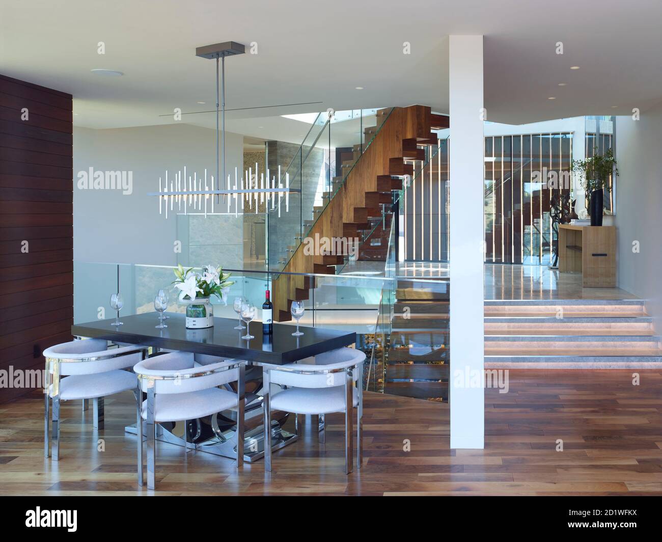 Interior view of Stradella House, Bel Air, California, USA, completed ...