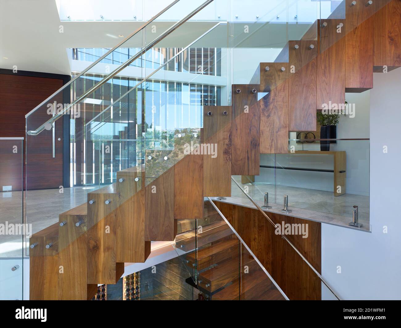 Interior view of Stradella House, Bel Air, California, USA, completed ...