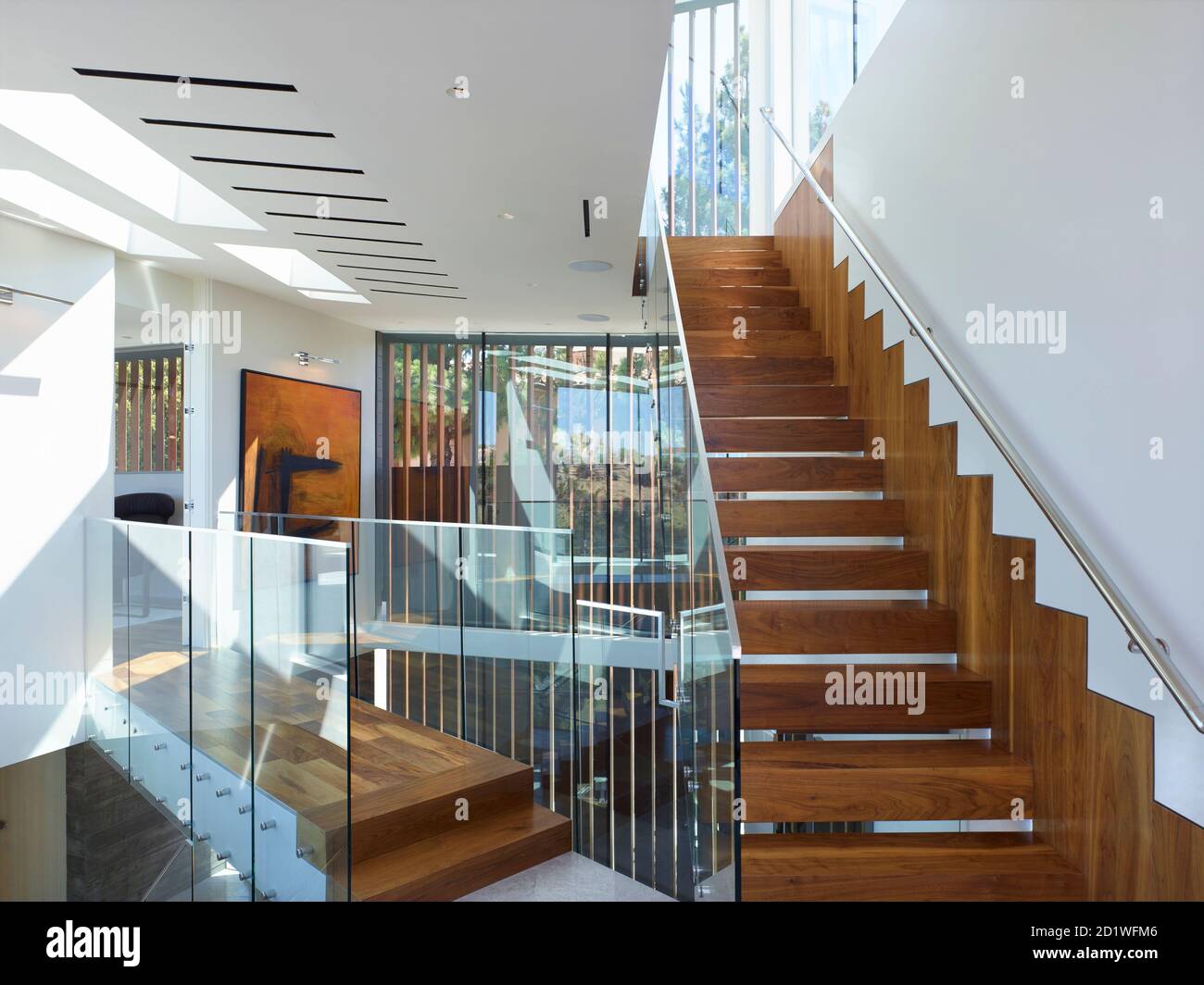 Interior view of Stradella House, Bel Air, California, USA, completed ...
