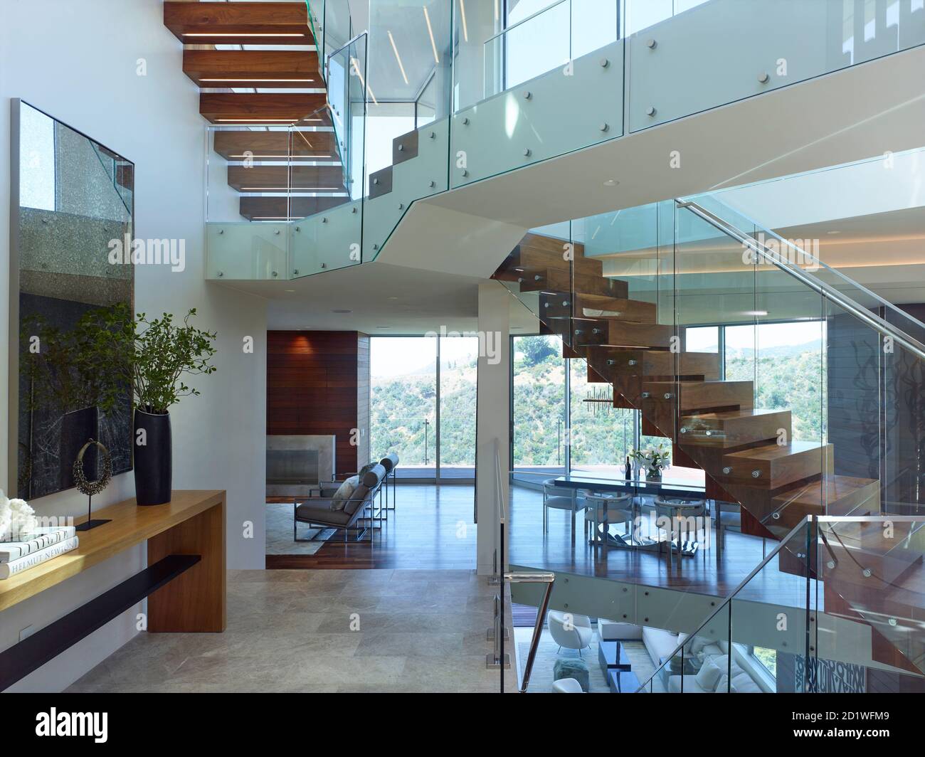 Interior view of Stradella House, Bel Air, California, USA, completed ...