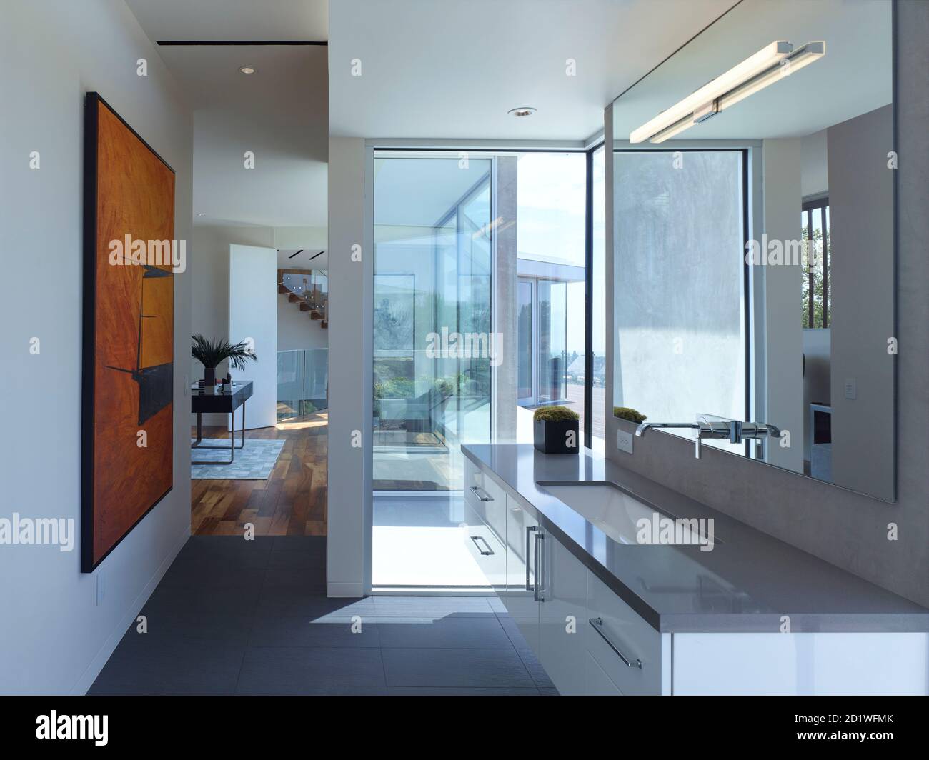 Interior view of Stradella House, Bel Air, California, USA, completed ...