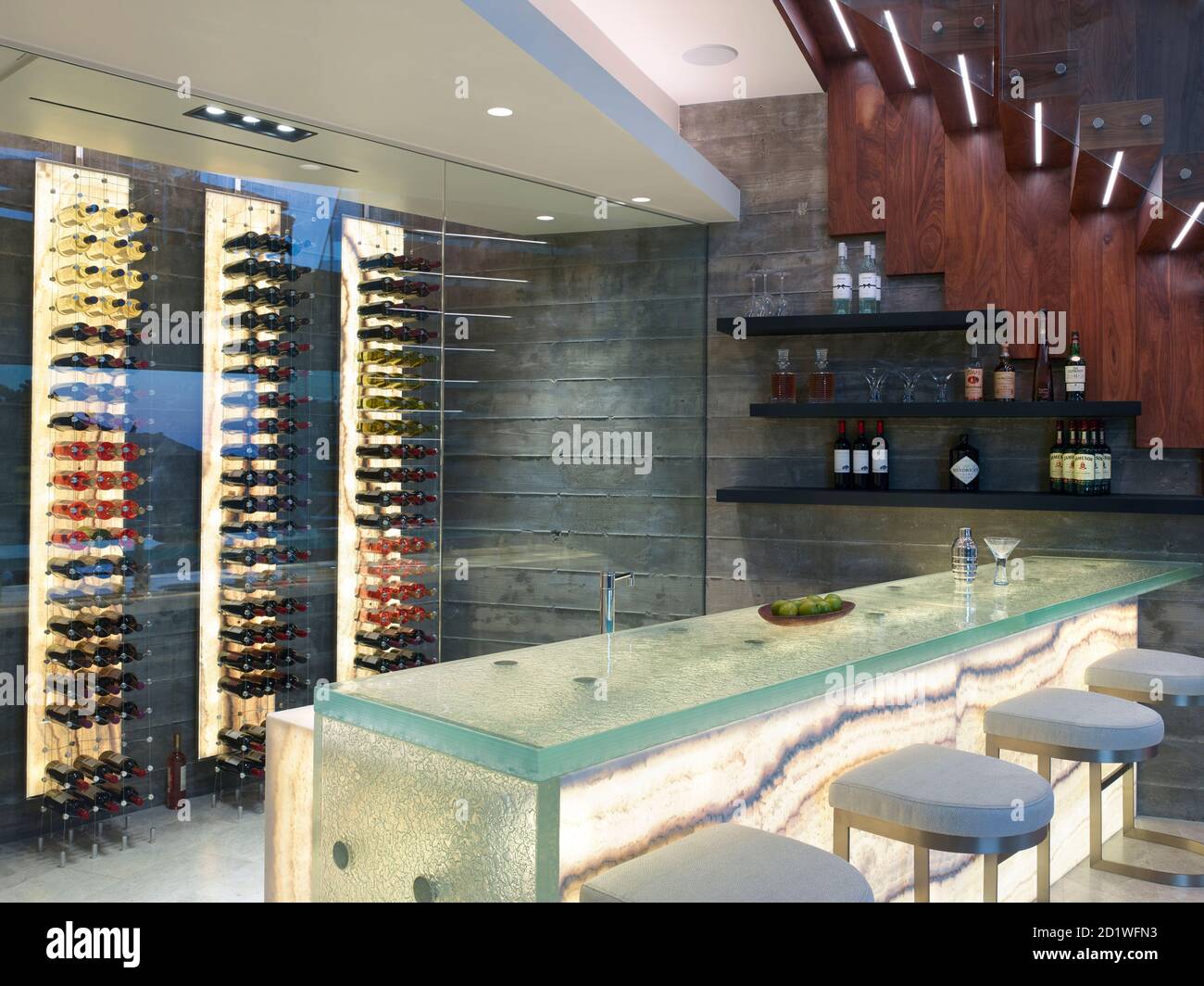 Interior view of Stradella House, Bel Air, California, USA, completed ...