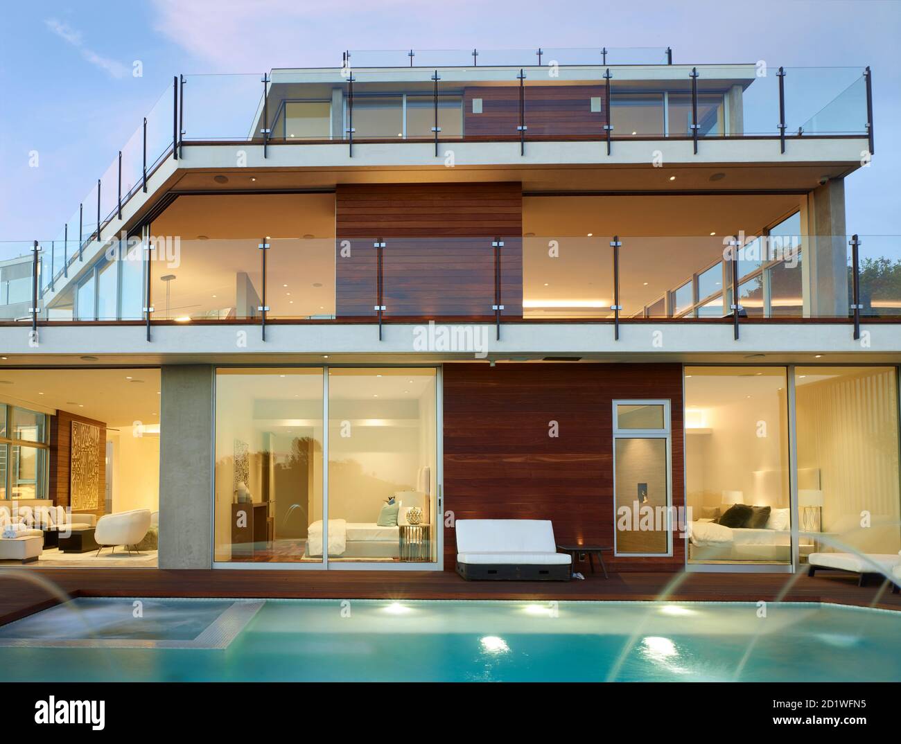 Exterior view of Stradella House, Bel Air, California, USA, completed ...