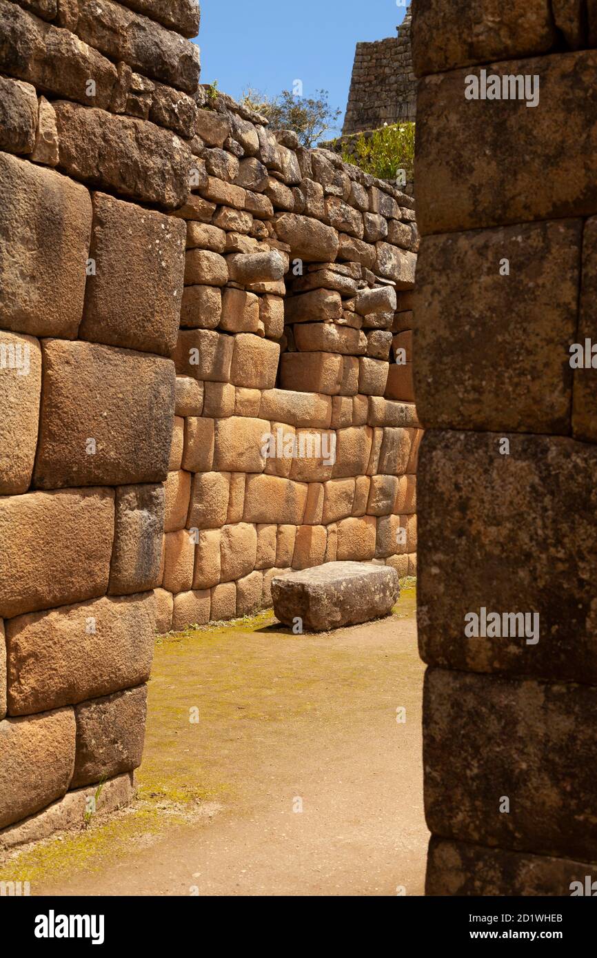 Machu Picchu, Peru - April 6, 2014: Architecture and details of the ...